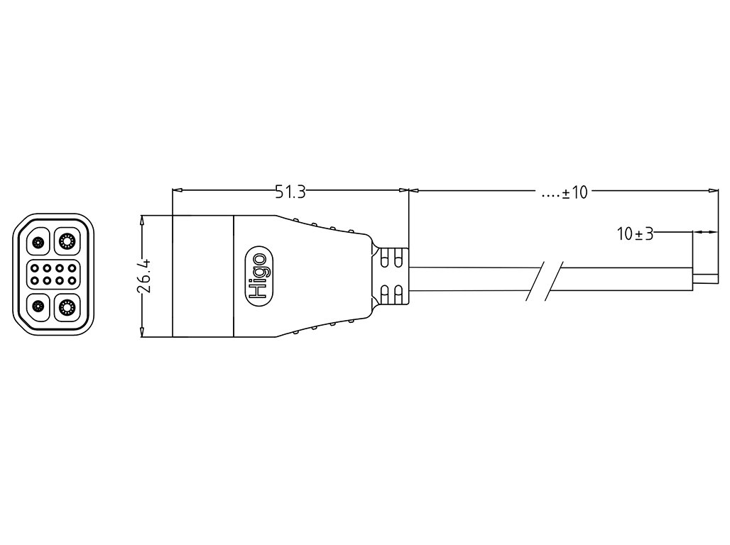 Female cable connector I Higo connectors