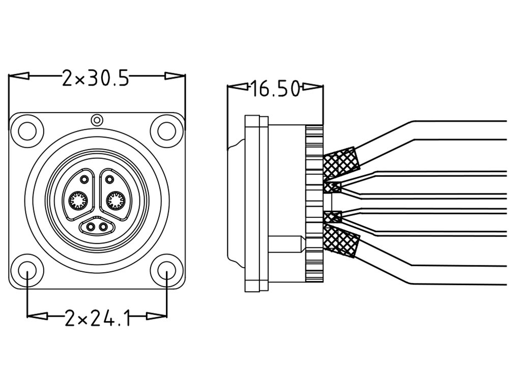 Female panel mount I Higo connectors